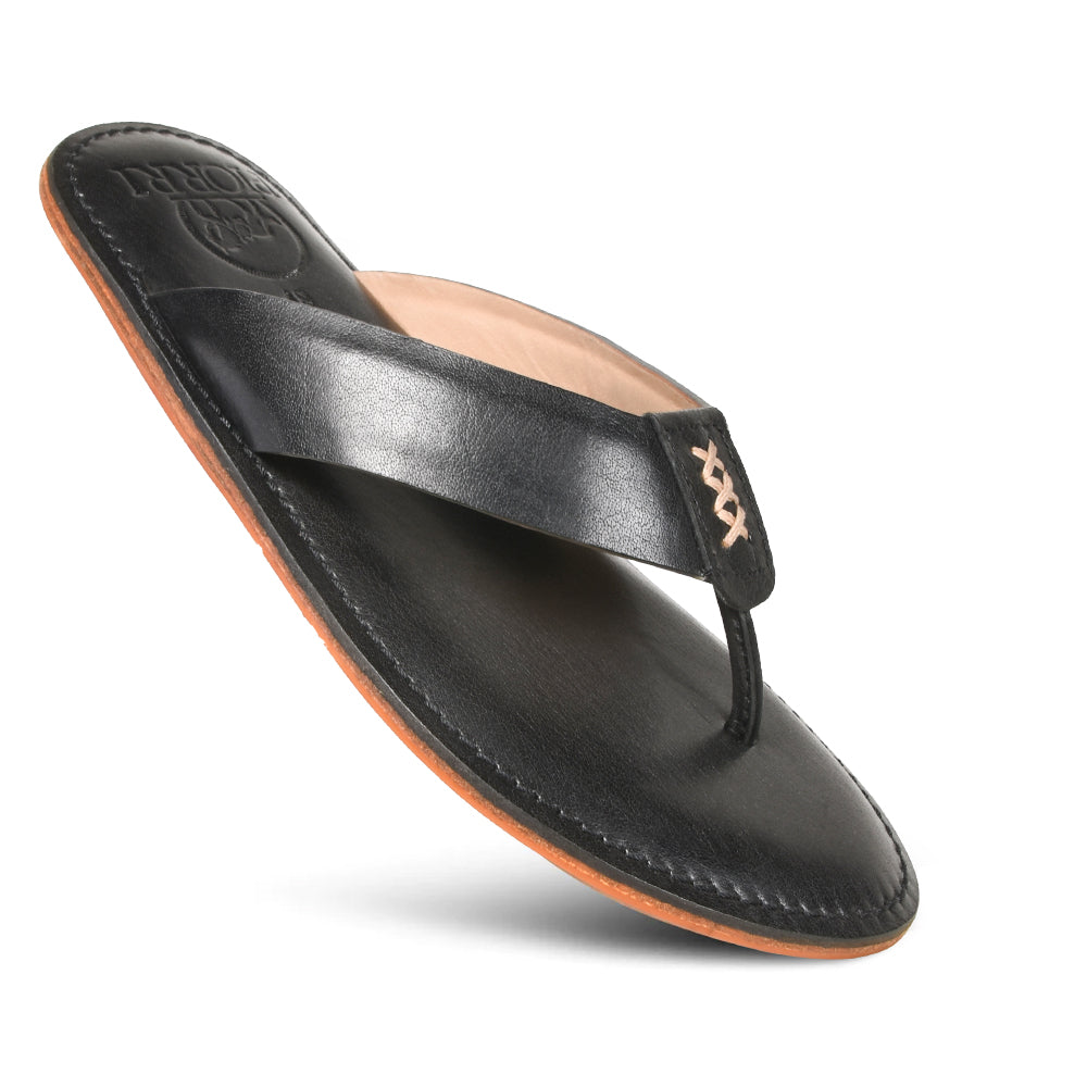 PIORRI Macan Men’s Padded Strap Natural Leather Sandals LM2124 ...